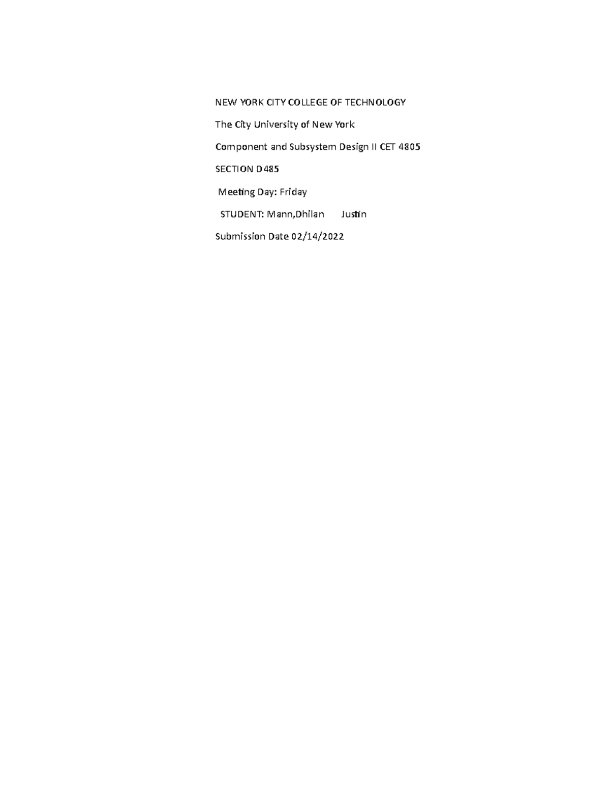 4805lab1 - Basic lab done in class - NEW YORK CITY COLLEGE OF ...