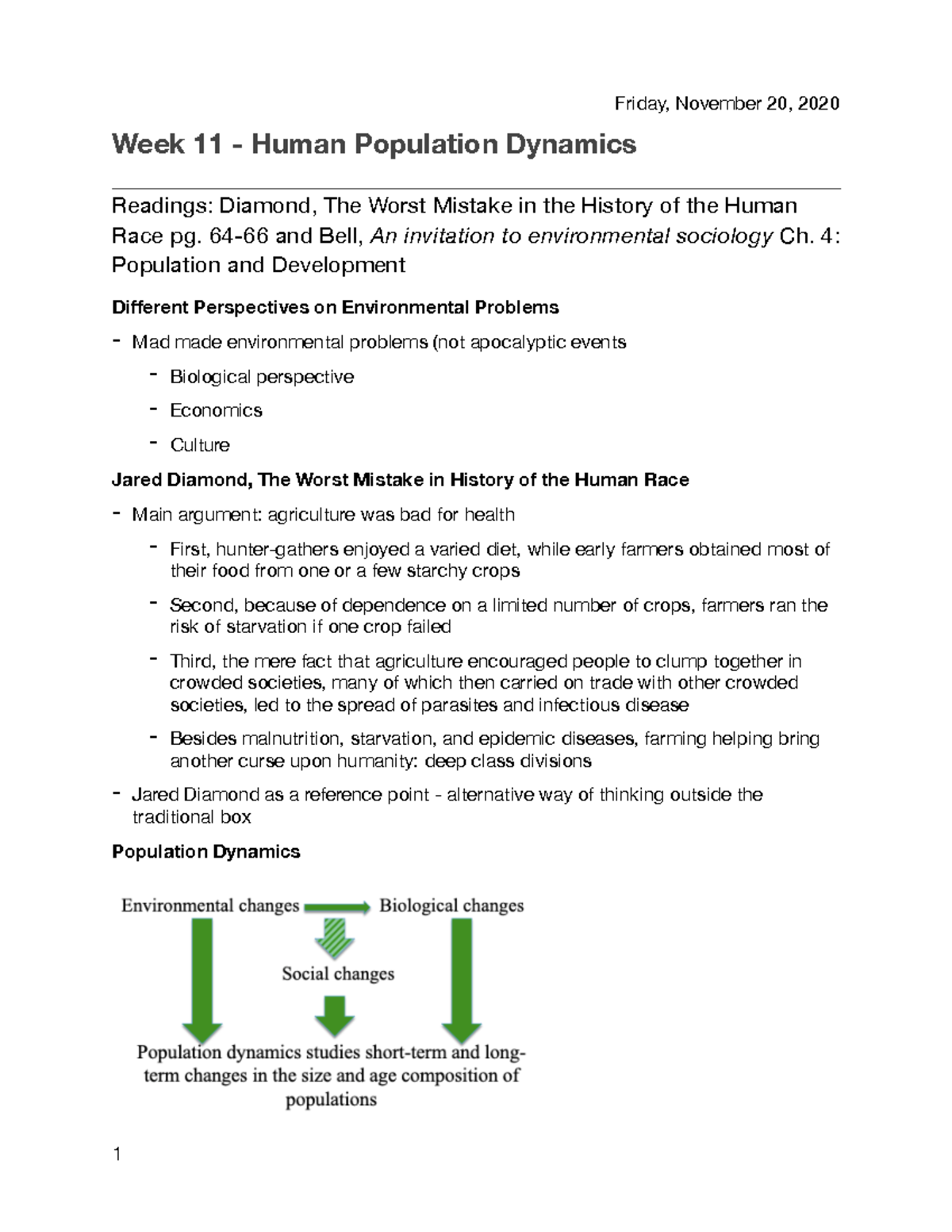 Week 11 - Human Population Dynamics - Week 11 - Human Population ...