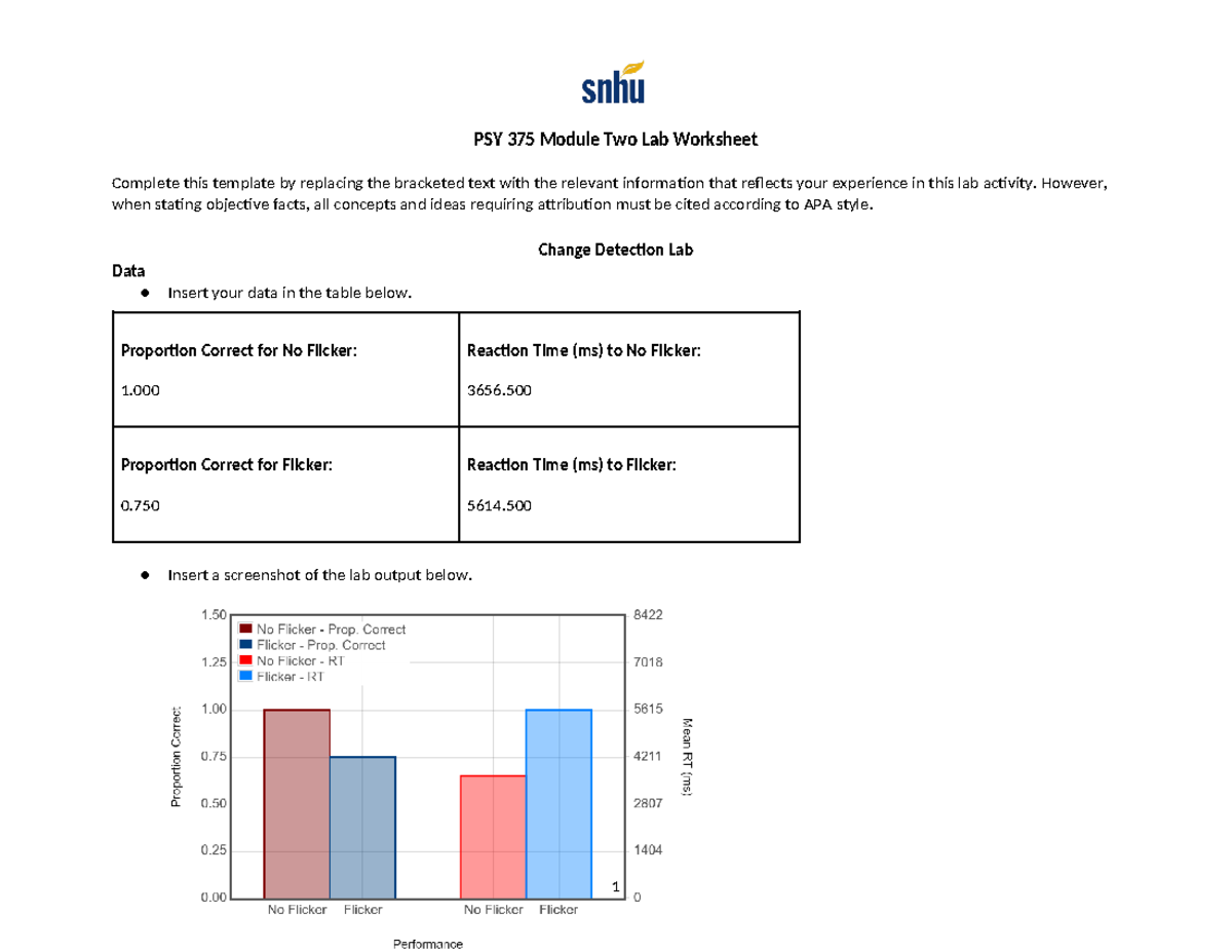 PSY 375 Module Two Lab Worksheet - PSY 375 Module Two Lab Worksheet ...