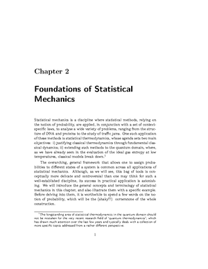 Advanced Topics in Statistical Mechanics Lecture Notes - Studocu