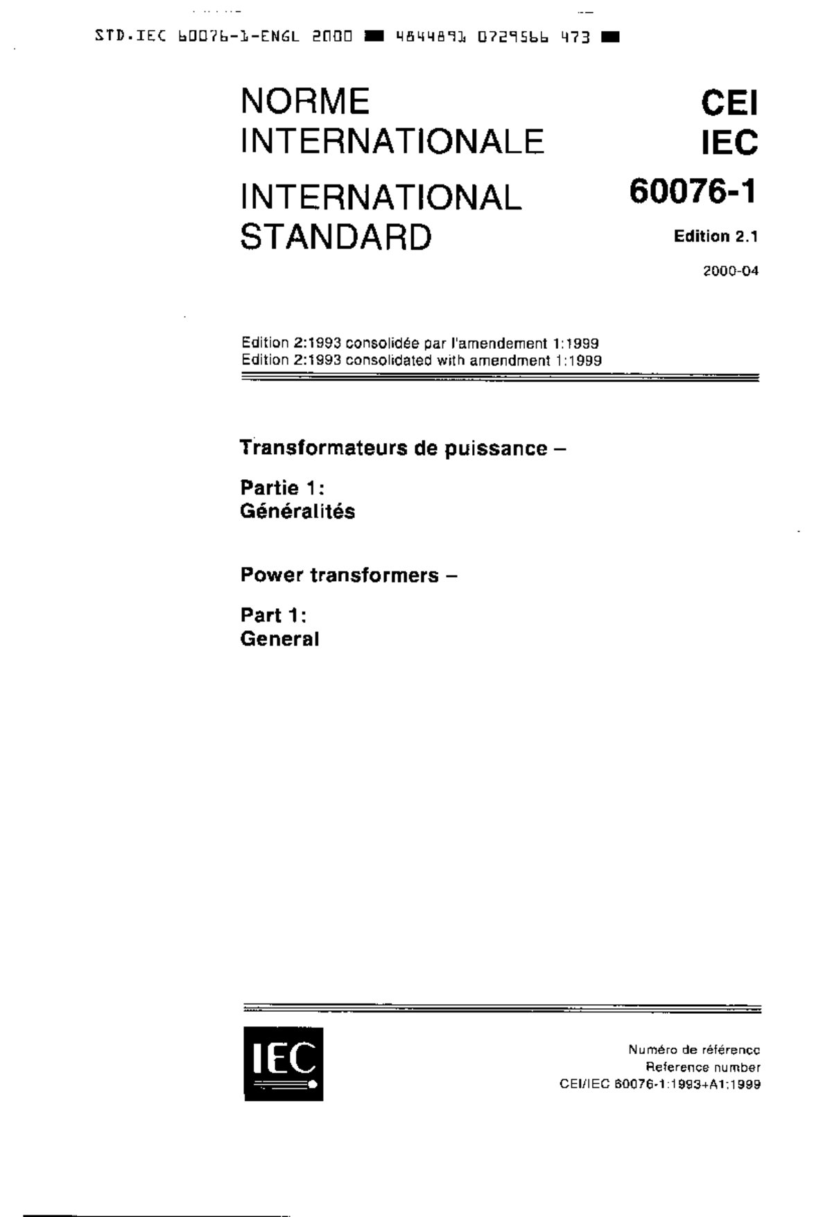 IEC 60076 1 Power Transf - Máquinas Eléctricas - Studocu