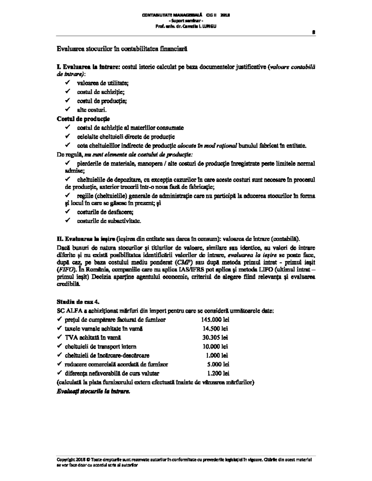 2018 CM STUD seminar 2 - Lecture notes 2 - CONTABILITATE MANAGERIALA ...