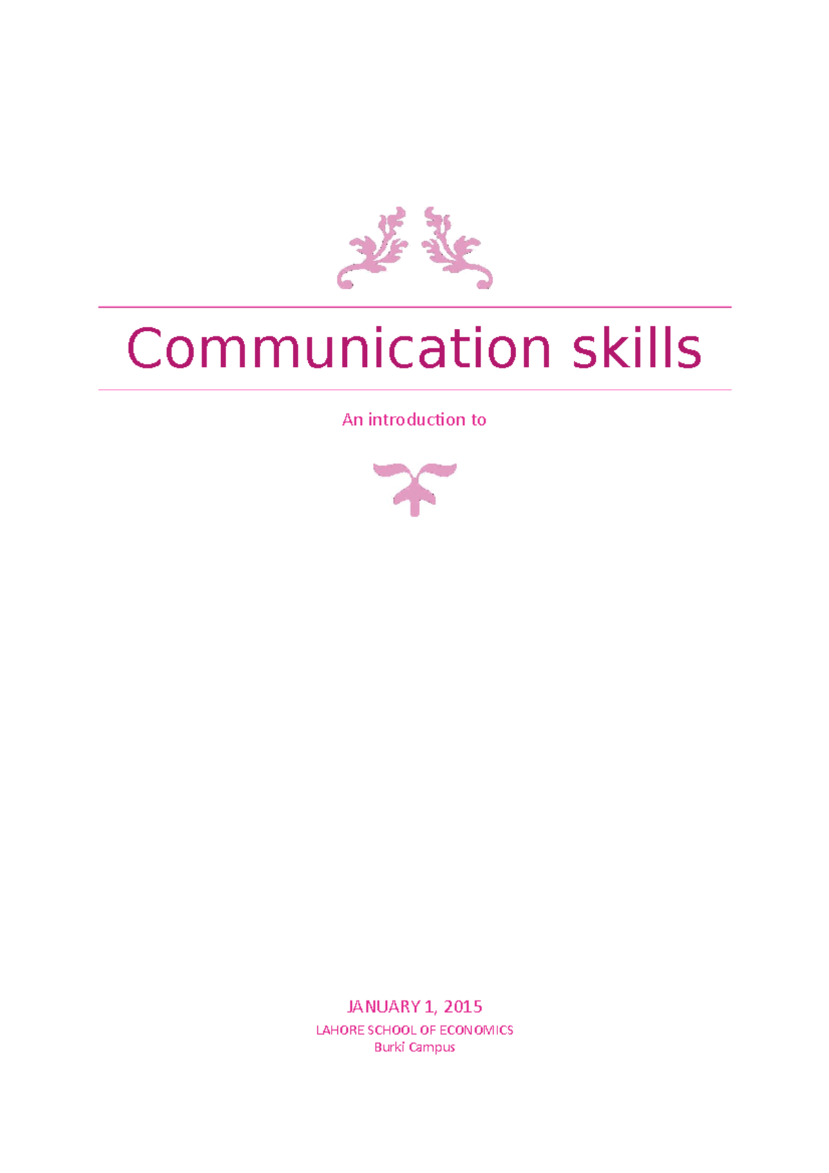 An introduction to Communication-skills - Communication skills An ...