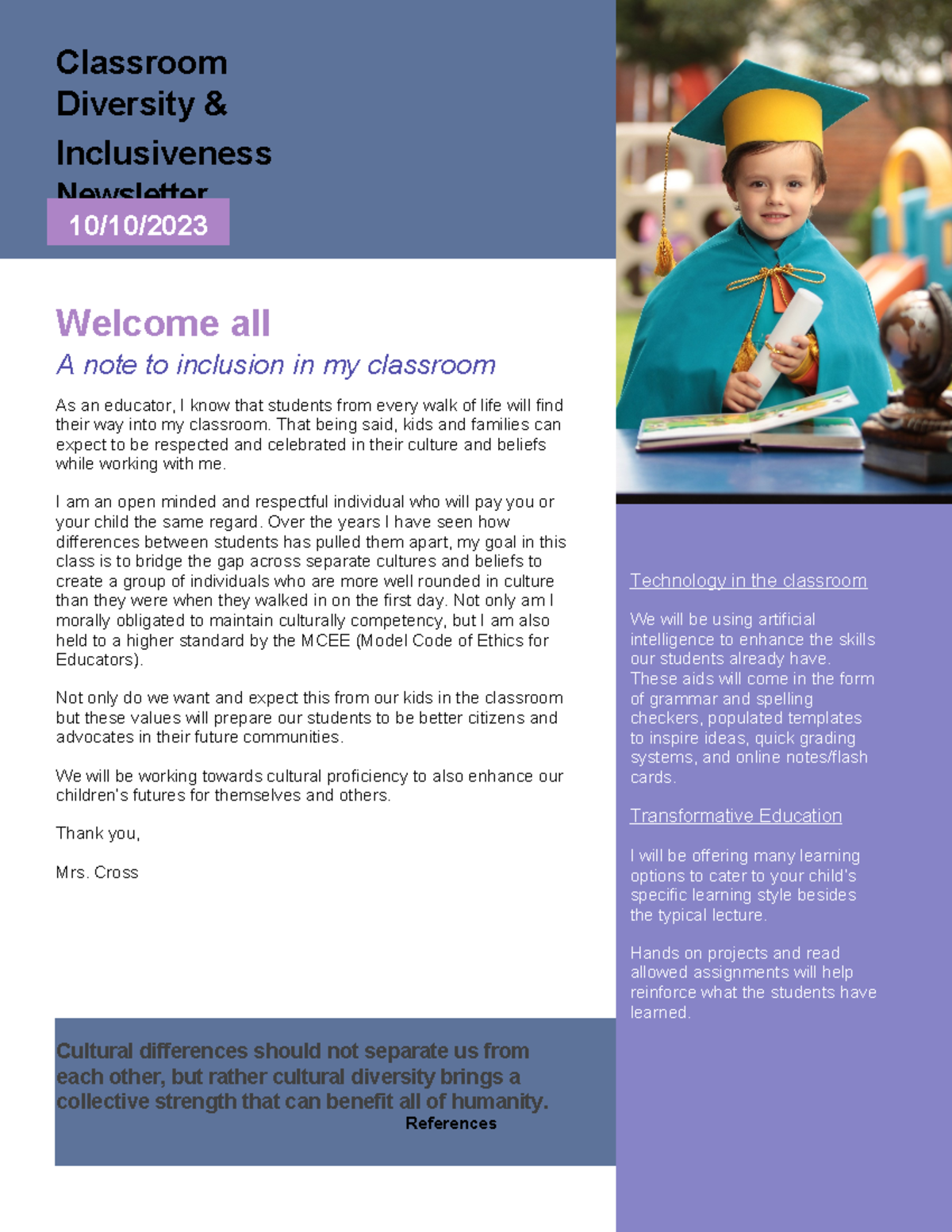 Classroom Diversity - Classroom Diversity & Inclusiveness Newsletter 10 ...