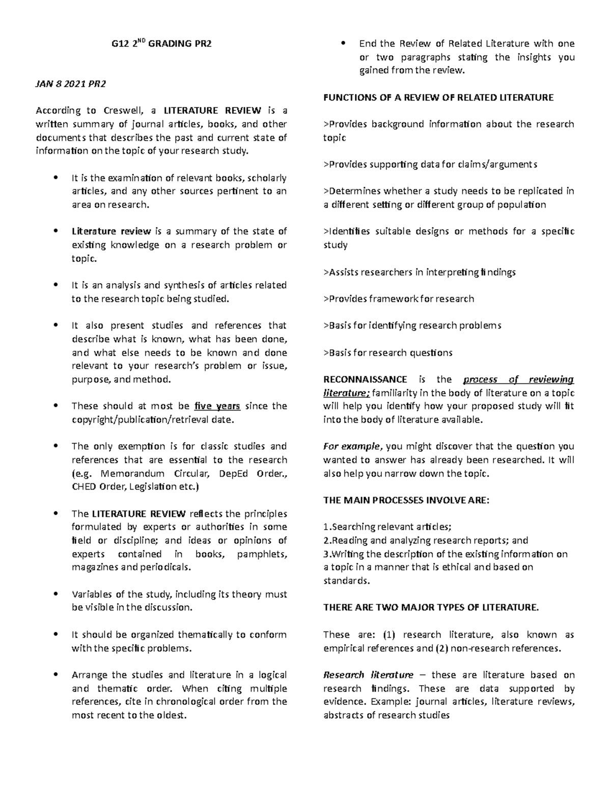 Grade 12 2ND Grading PR2 Lesson - G12 2ND GRADING PR JAN 8 2021 PR ...