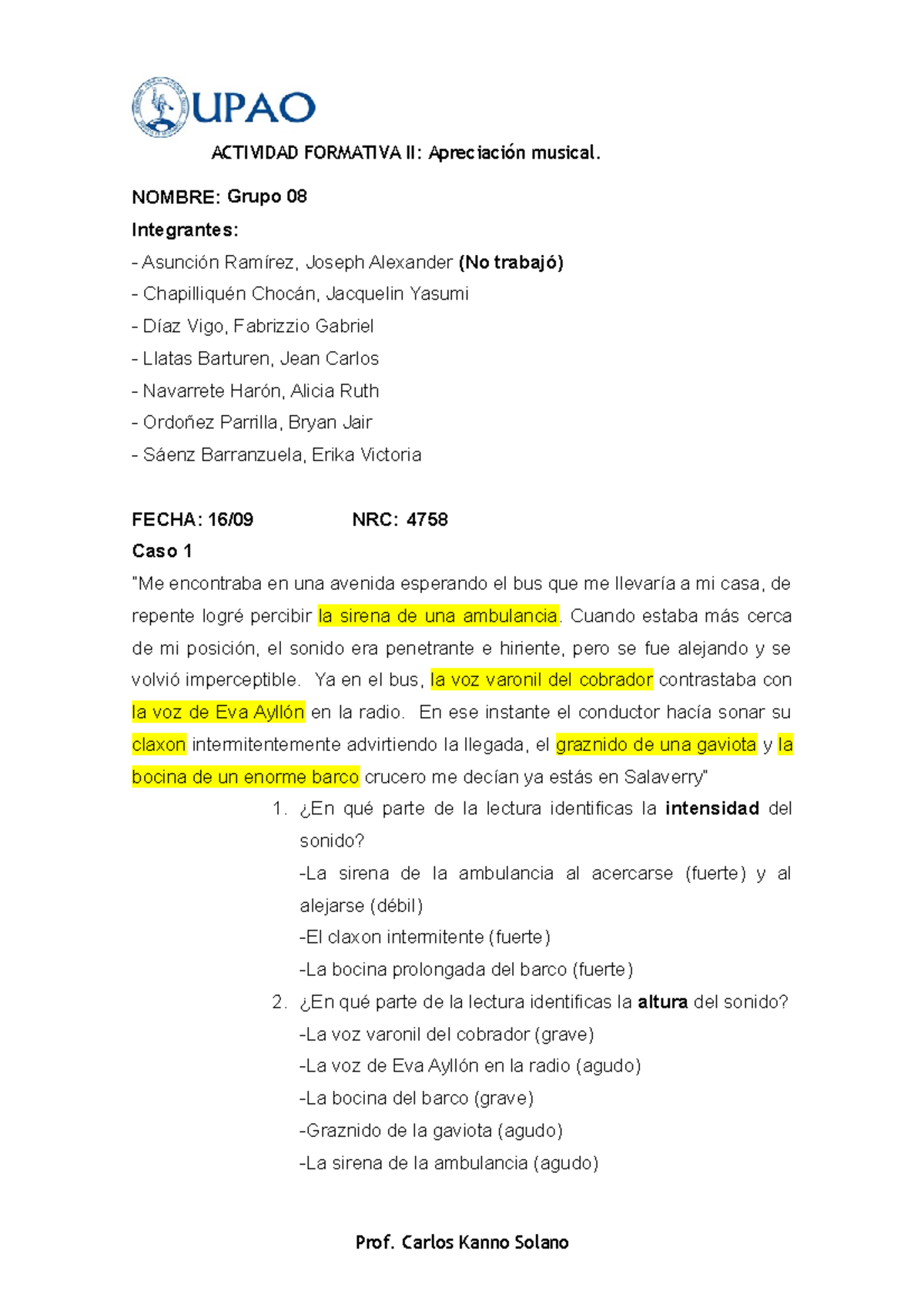 Práctica DE AULA n°2 música. Tipos de sonidos - Actividad Formativa ...