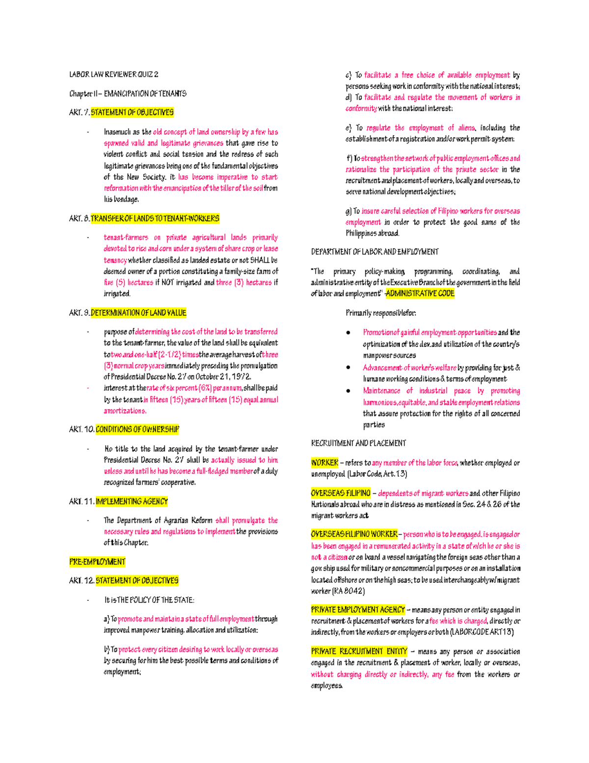 LAW- Reviewer - Law - criminal law - • • • • • • • • • • • A. B. C. D ...