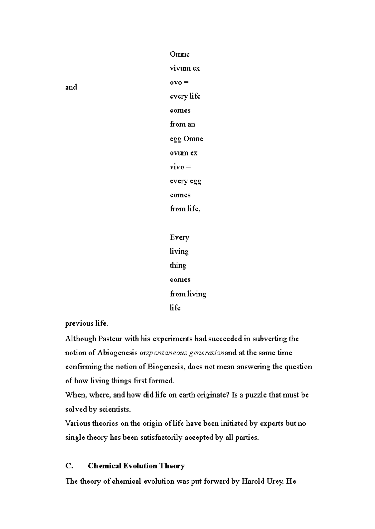 Biology (1)-11 - learning - and Omne vivum ex ovo = every life comes ...