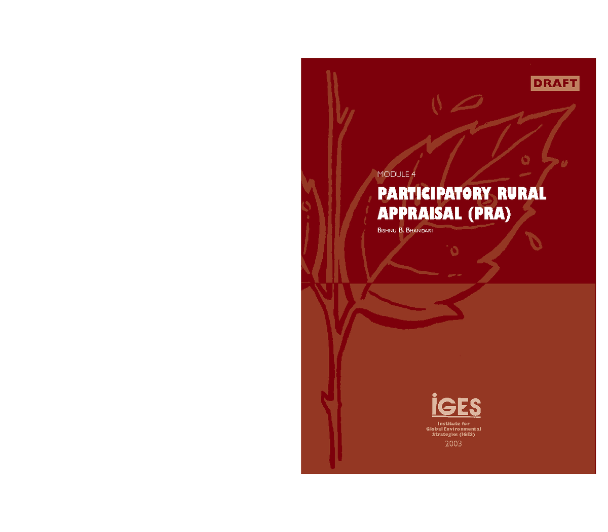 Participatory Rural Appraisal - B APPRAISAL (PRA)PARTICIPATORY RURAL ...