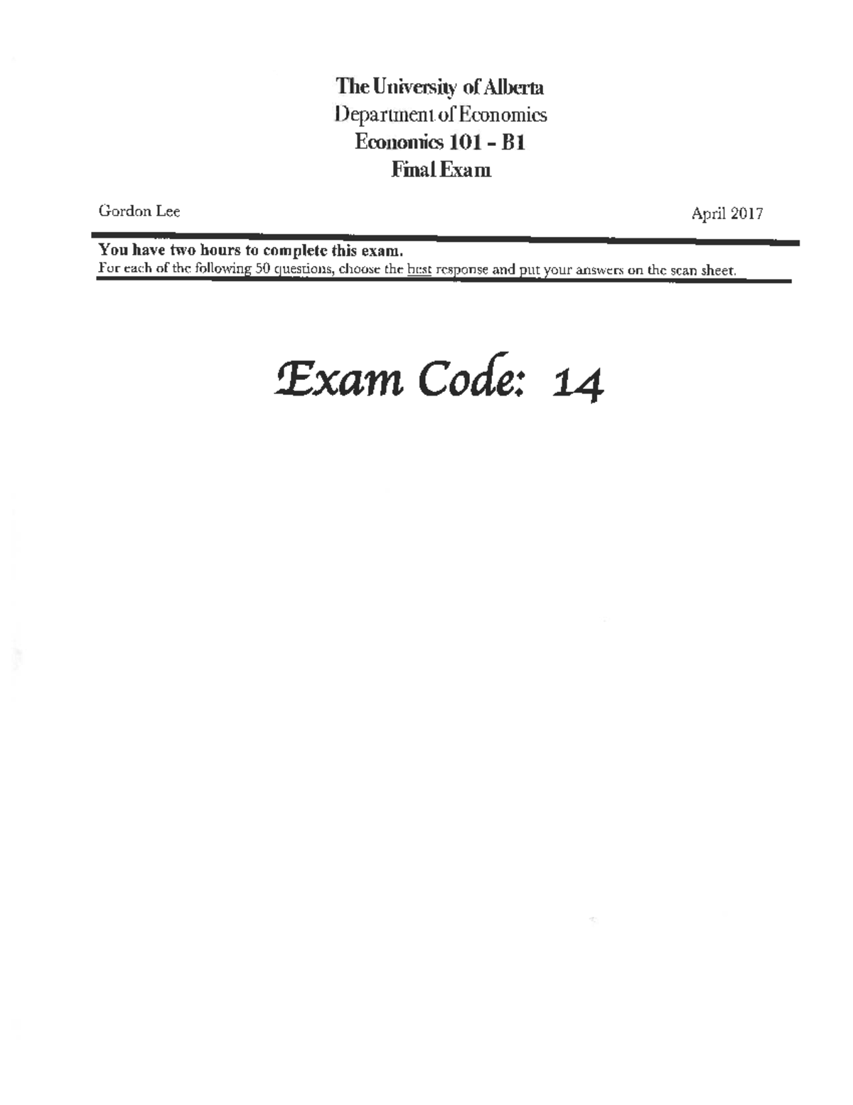 Final December 2017 Questions And Answers Econ 101 Warning Decodescan Unexpected Mcu