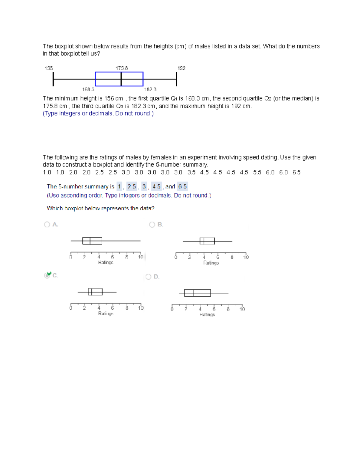 HW Section 5 - Teach by Prof.Weidong Chen - The boxplot shown below results from the heights (cm ...