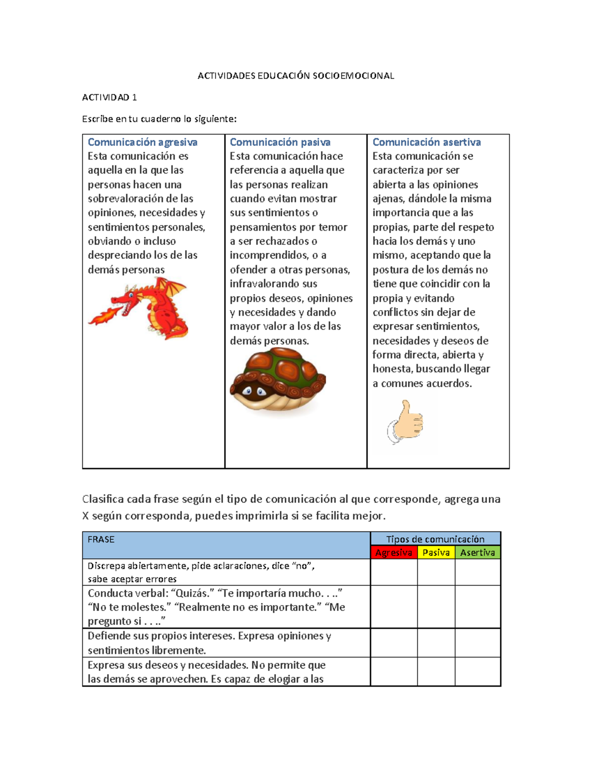Actividades Educación Socioemocional - ACTIVIDADES EDUCACIÓN ...