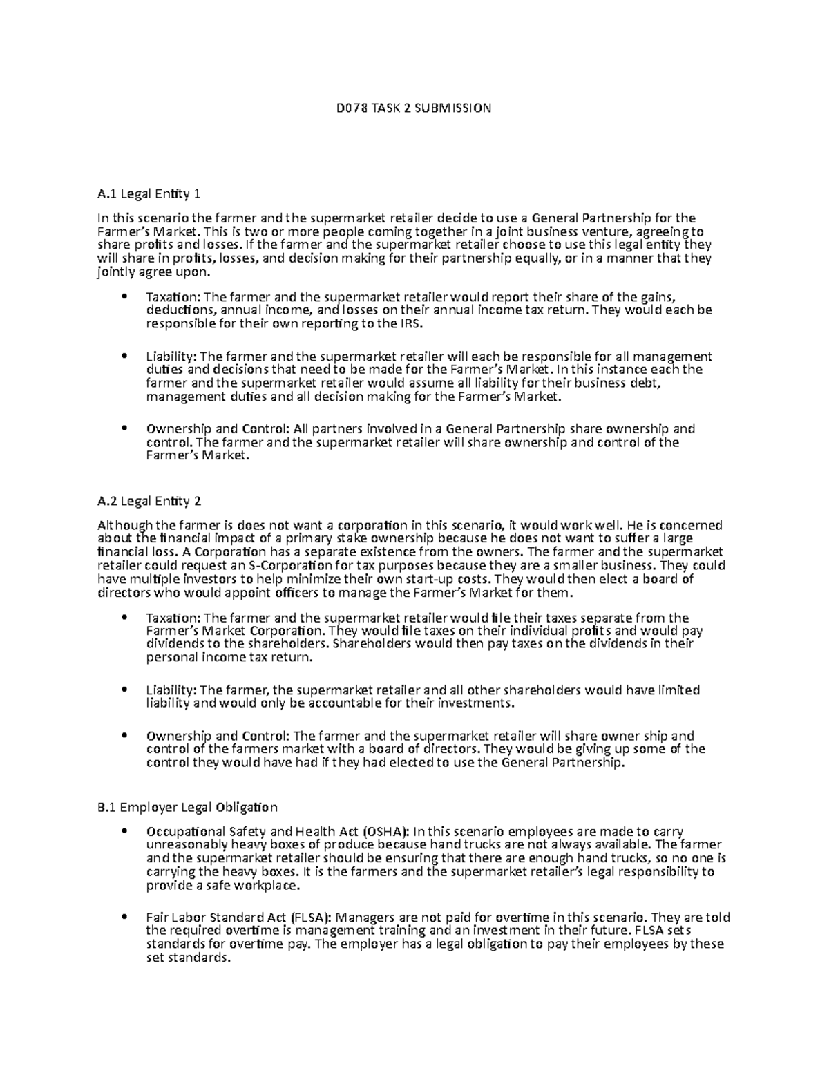 D078 TASK 2 Submission - Passed the First Time - D078 TASK 2 SUBMISSION ...