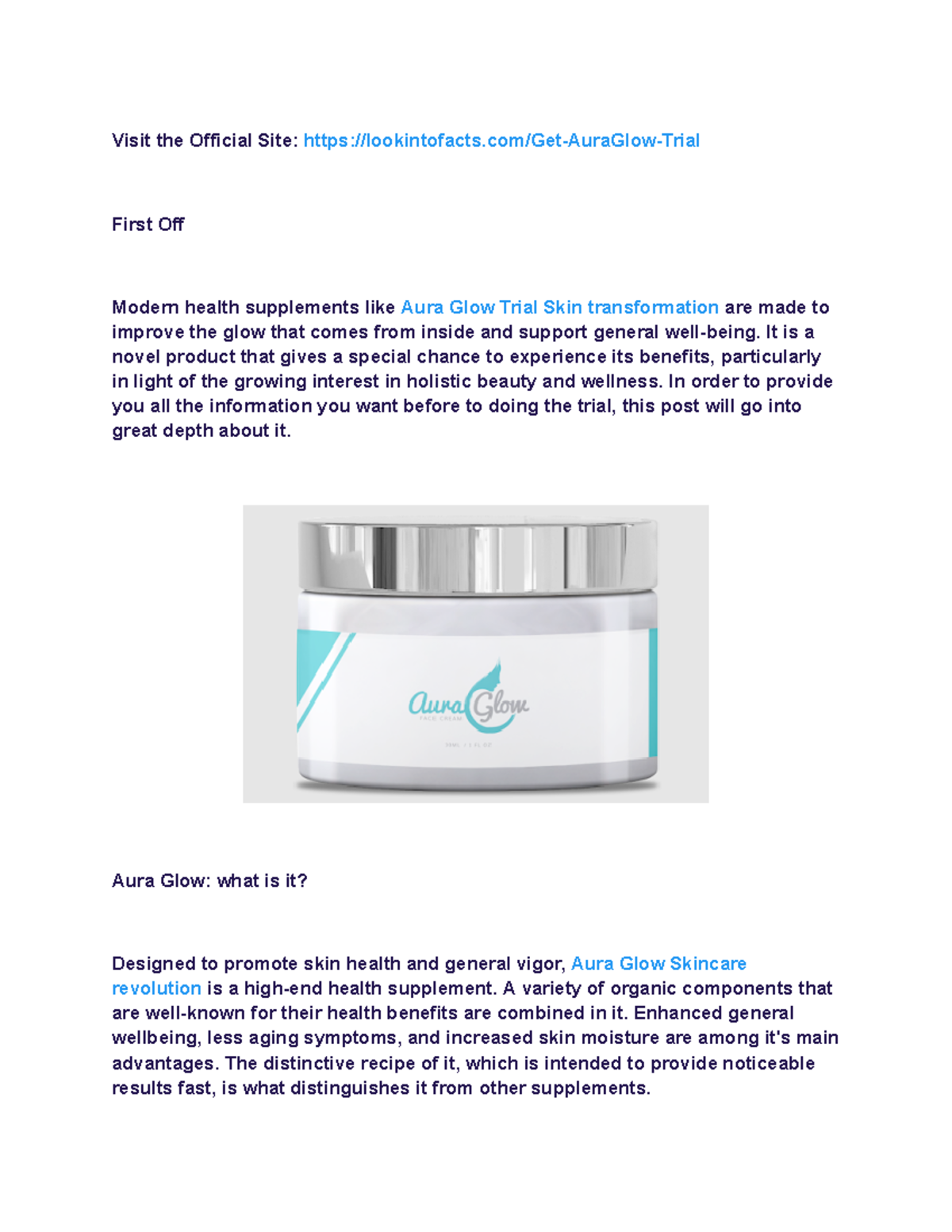 Aura Glow Trial See Visible Results in Just Weeks - Visit the Official ...