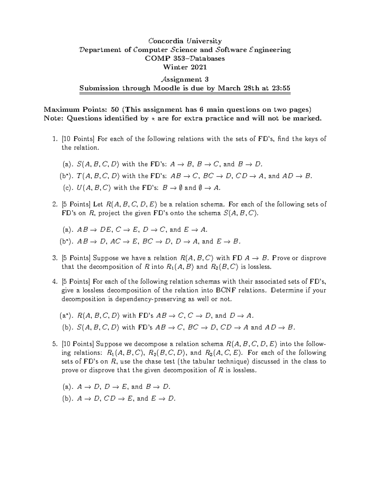 Assignment 3 - Assign 3 - ConcordiaUniversity Department ofComputerScience ...