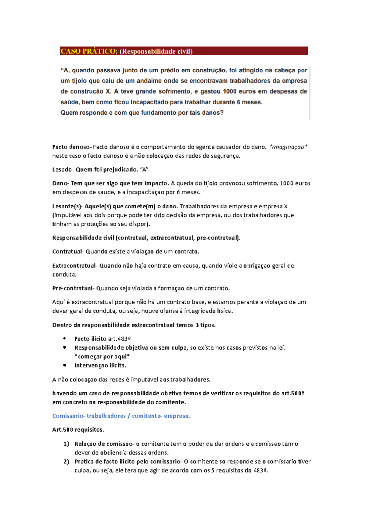 Facto danoso - APENAS PARA TER ACESSO AOS DOCUMENTOS. - Facto danoso ...