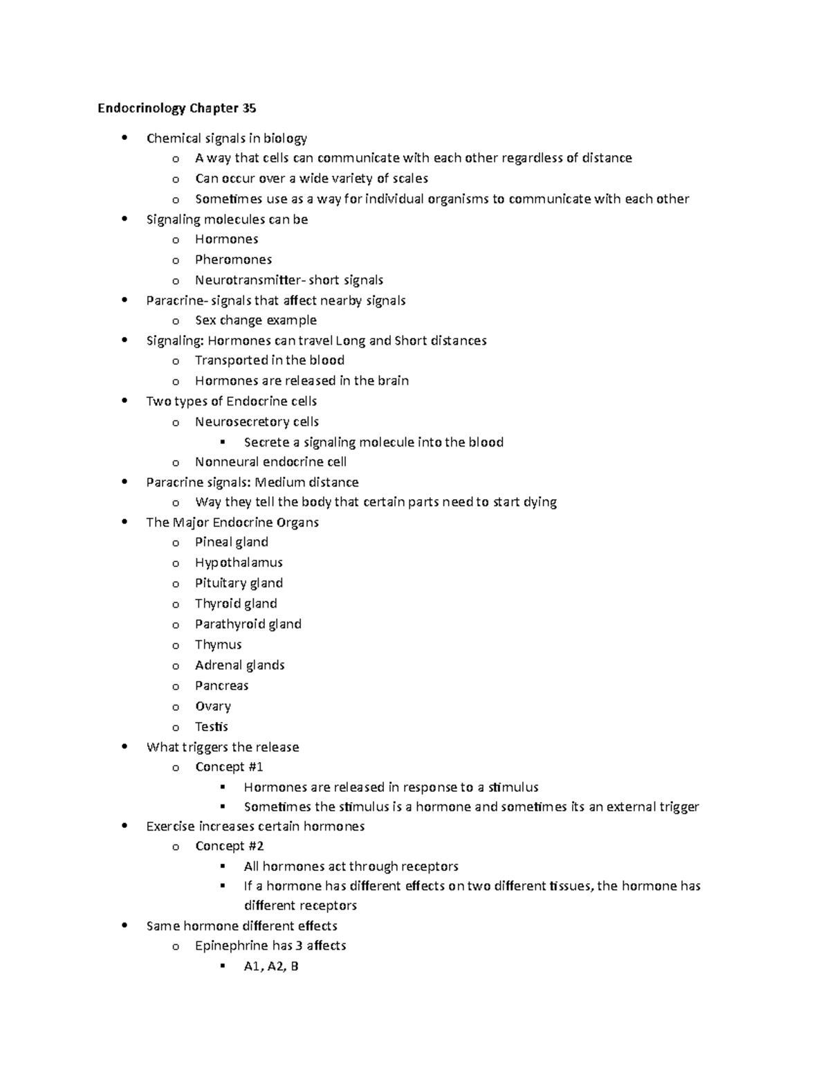 Endocrinology Chapter 35 - Signal mls induce a conformational change ...