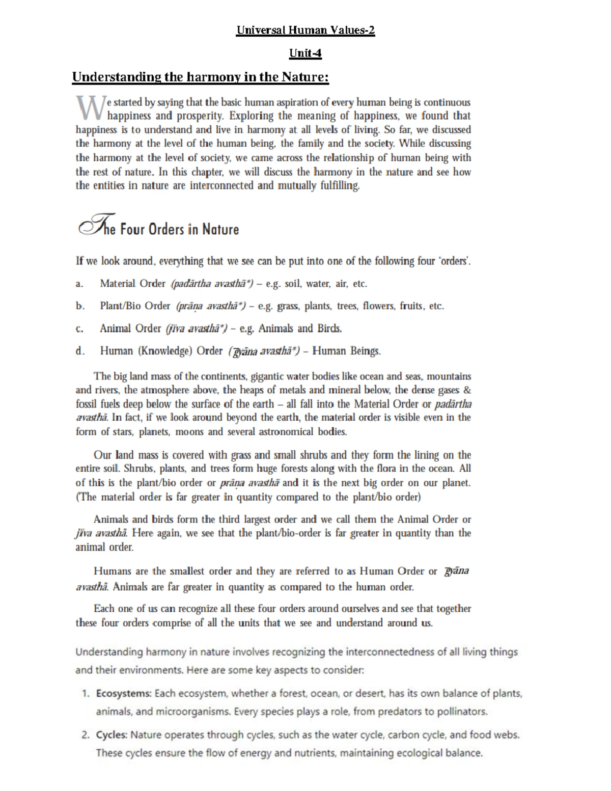 UHV-2- notes-unit-1-2024-25 - Understanding Human Values- 2 Unit- 1 ...