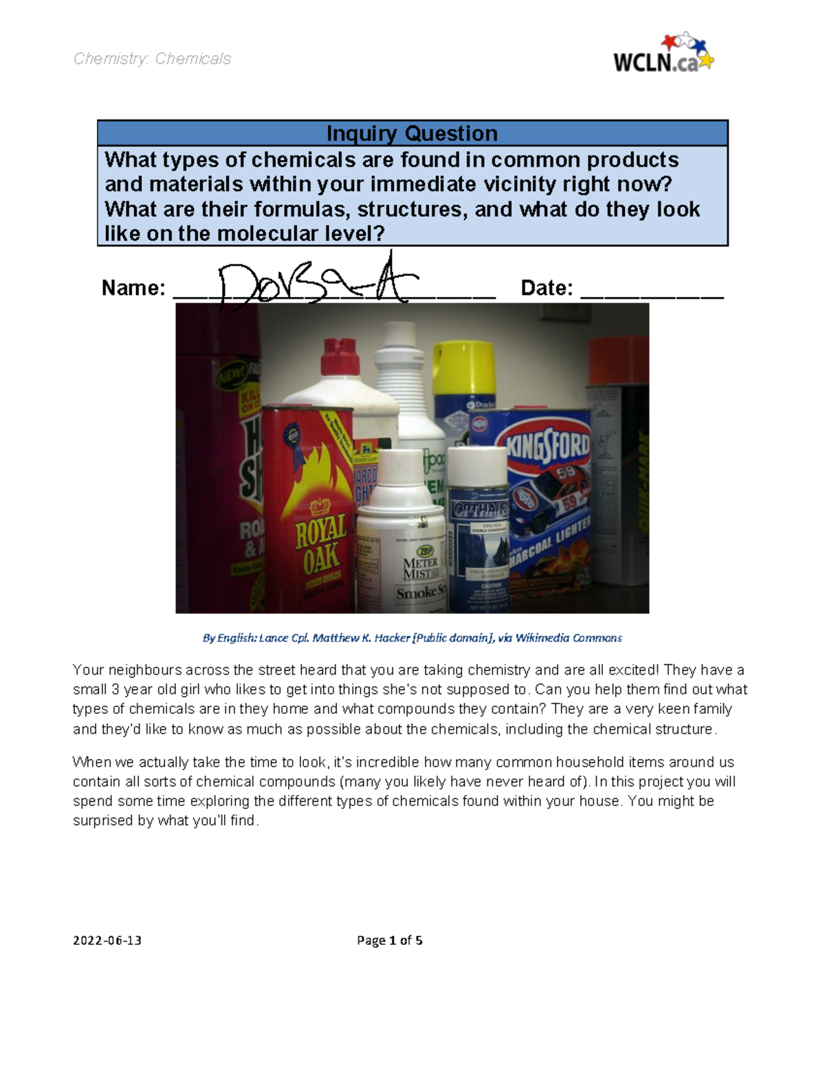 What types of chemicals are found in common products and materials ...
