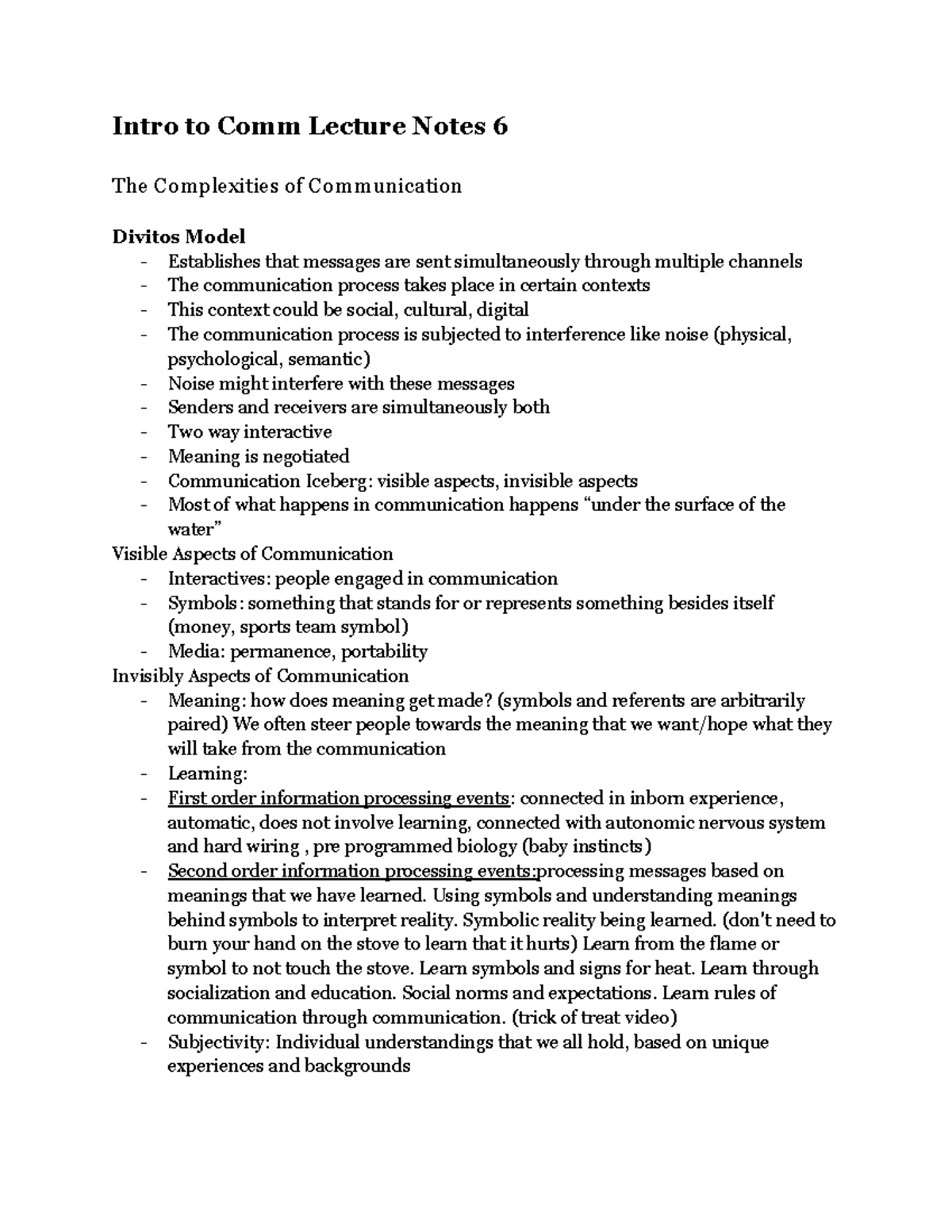 Comm Lecture Notes 6 - Using symbols and understanding meanings behind ...