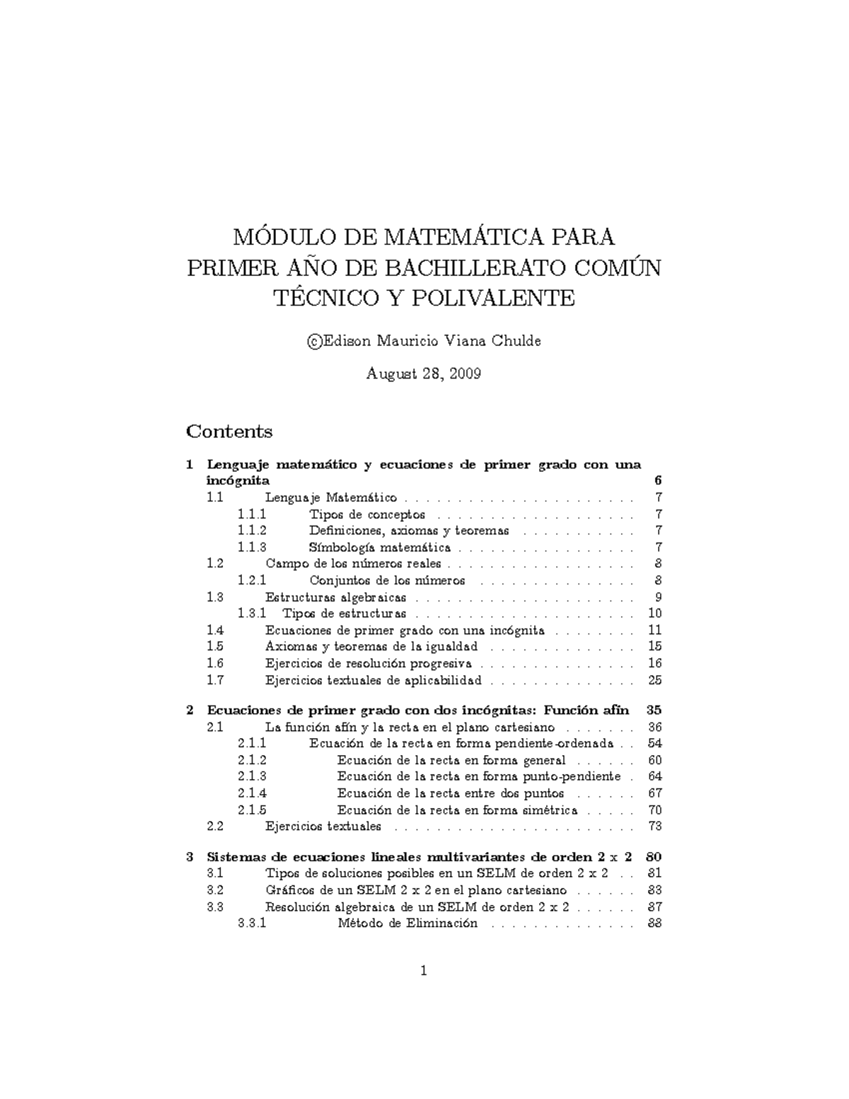 Modulo I matematica - matemática - M”DULO DE MATEM¡TICA PARA PRIMER A—O DE BACHILLERATO COM⁄N T ...