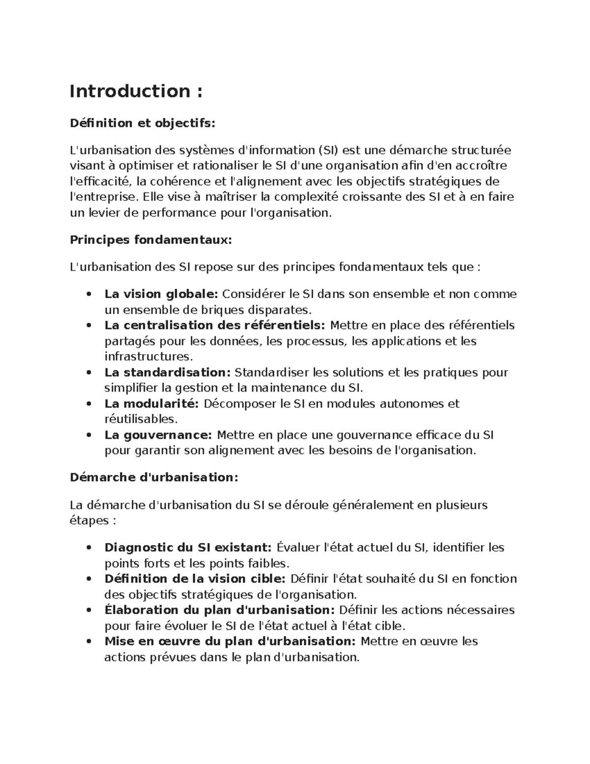 Urbanisation des SI Gemini - Introduction : Définition et objectifs: L ...