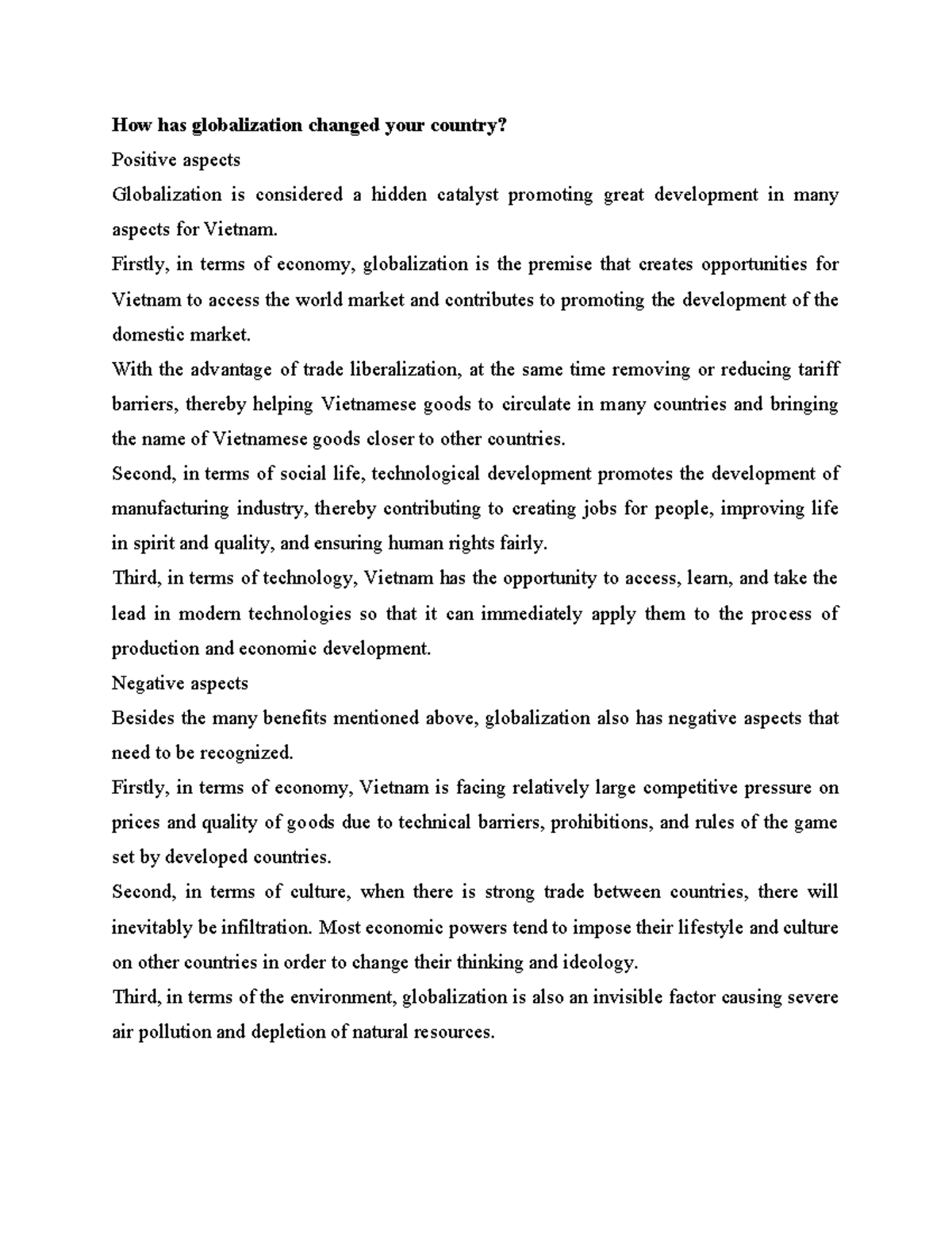 How has globalization changed your country - How has globalization ...