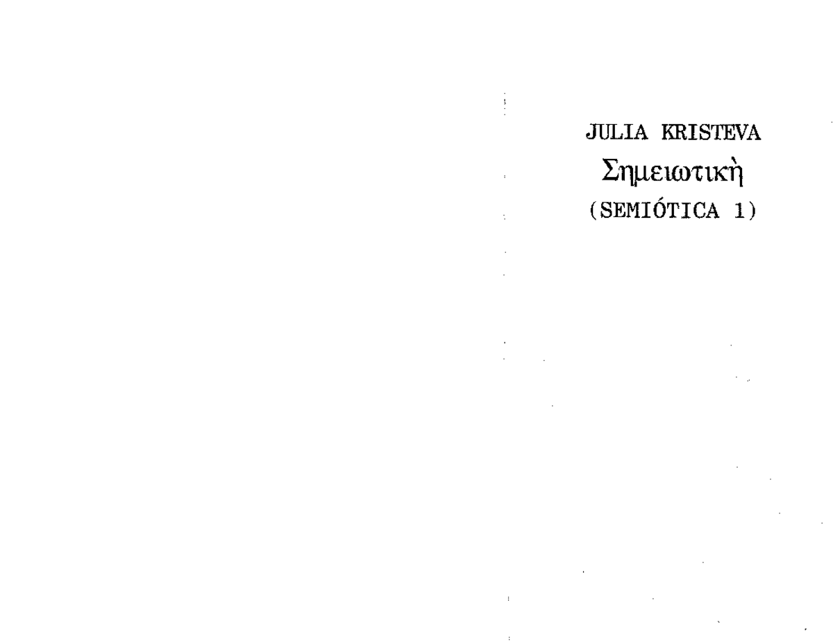 Kristeva Semiotica I - JULIA KRISTEVA Lf\μEtro1tKT} (SEMIÓTICA 1 ...