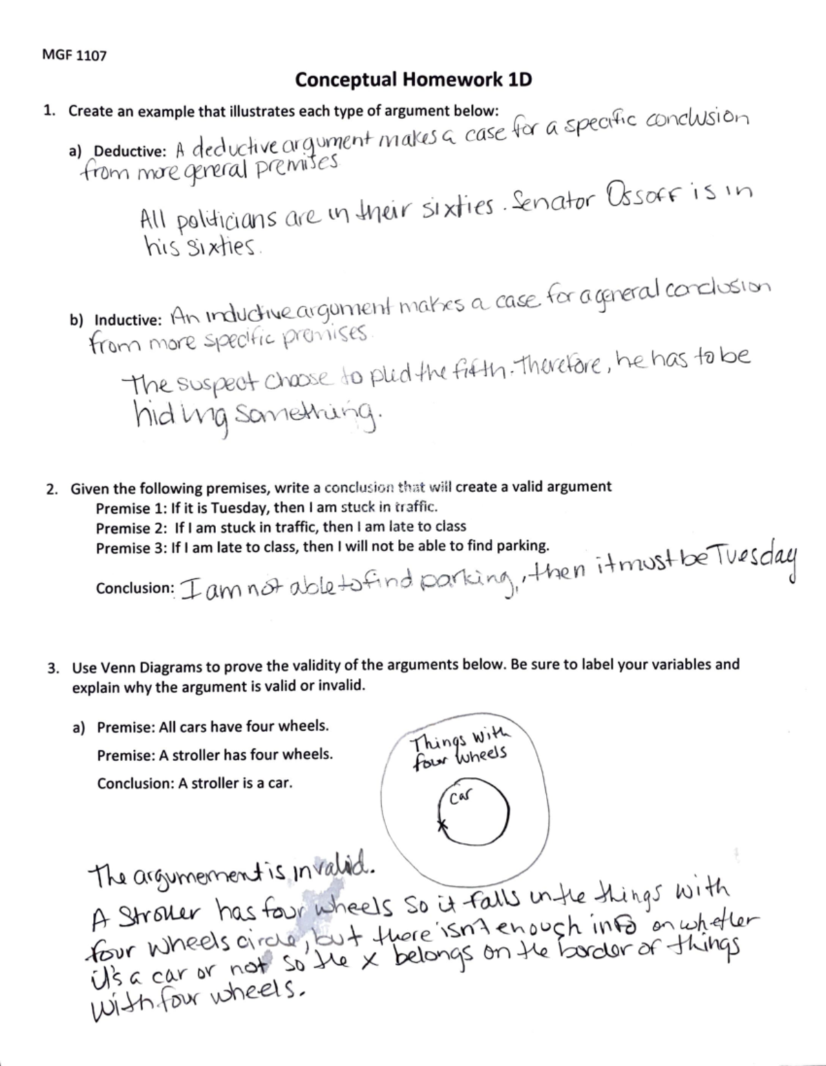 Conceptual HW 1D - MGF 1107 Coursework - MGF 1107 ####### Conceptual ...