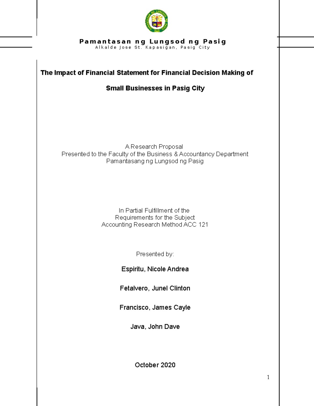 ARM Chapter 1 - Accounting Research - The Impact of Financial Statement ...