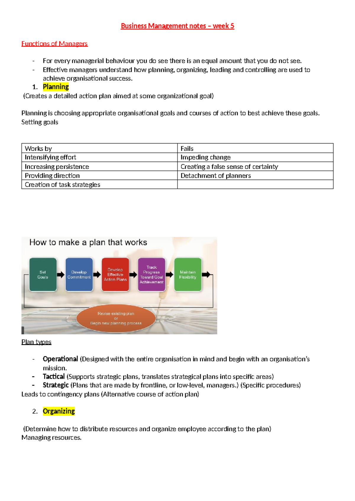 Business Management notes - week 5 - Effective managers understand how ...
