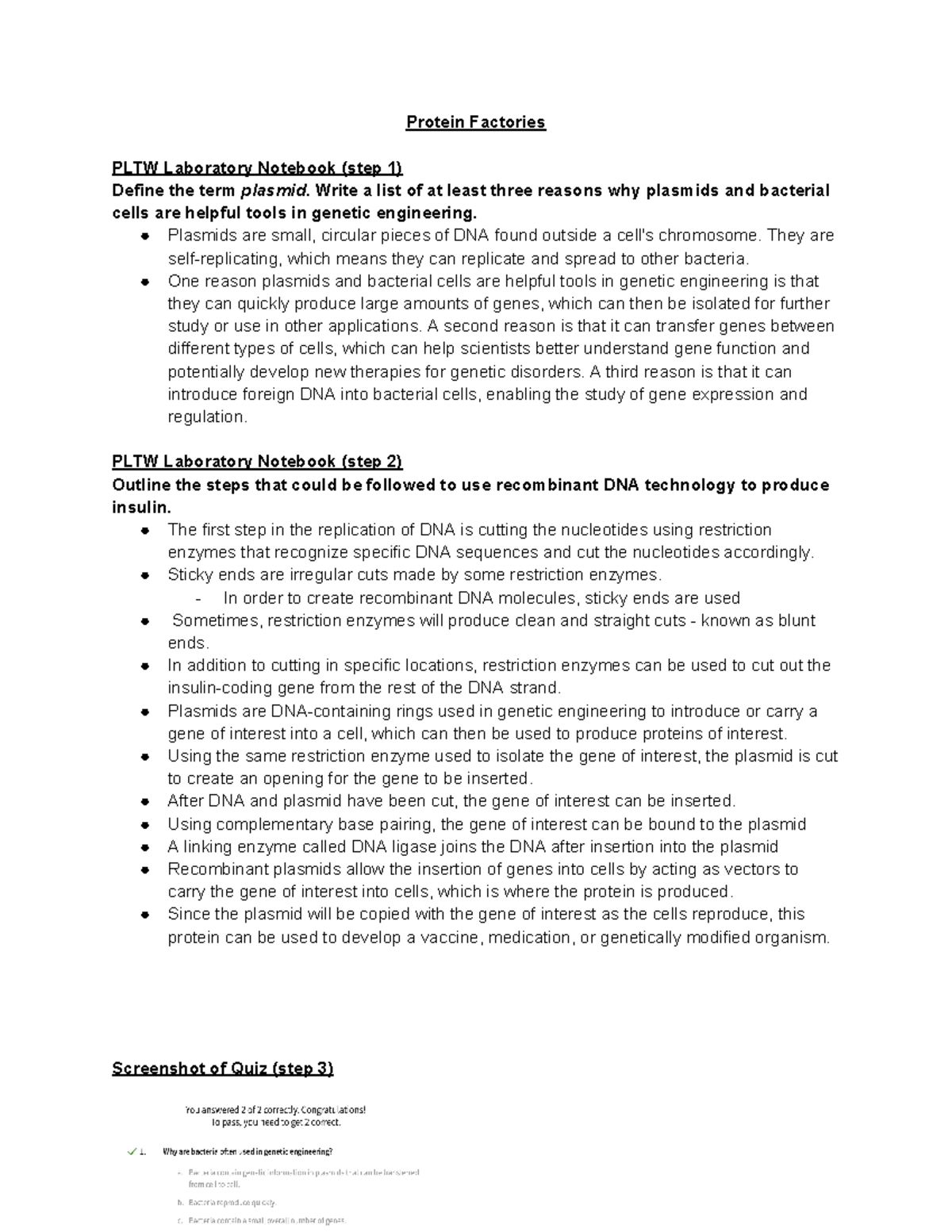 Protein Factories - The use of protiens and how it links a crucial role ...