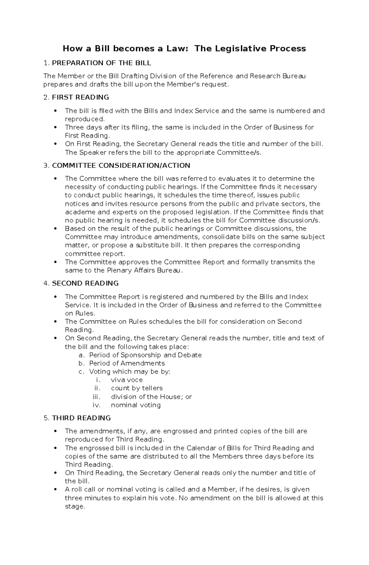 How a Bill Becomes a Law (Rizal) - How a Bill becomes a Law: The Legislative Process 1 ...