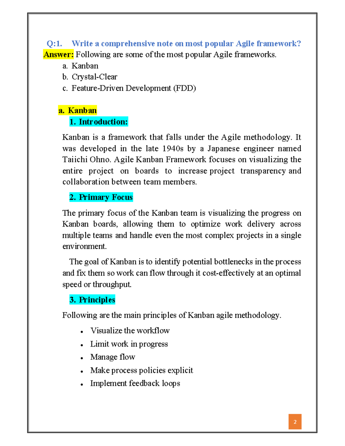 OOSE(A#1) - Assignment - Q:1. Write a comprehensive note on most ...