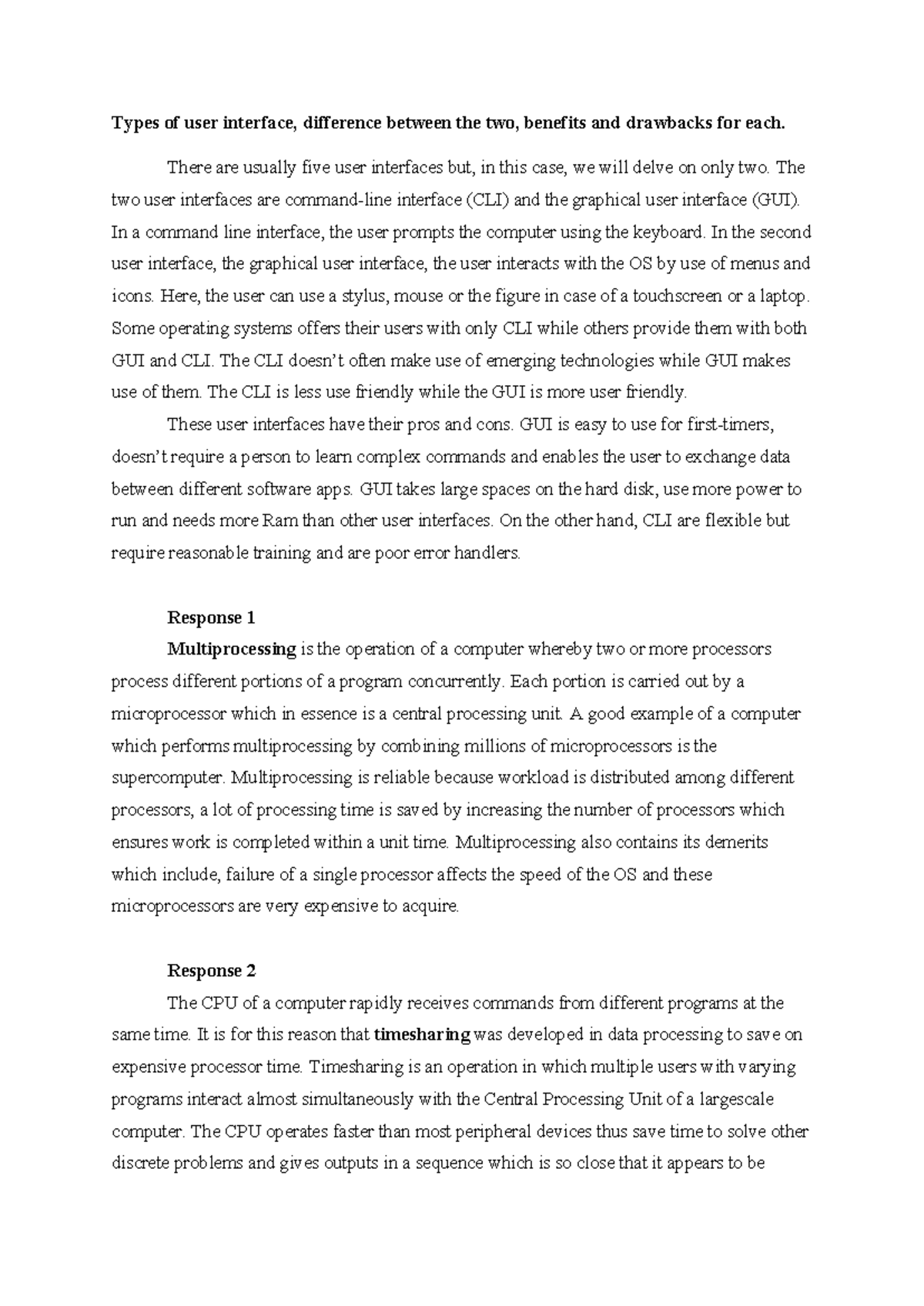 Types of user interface - There are usually five user interfaces but ...