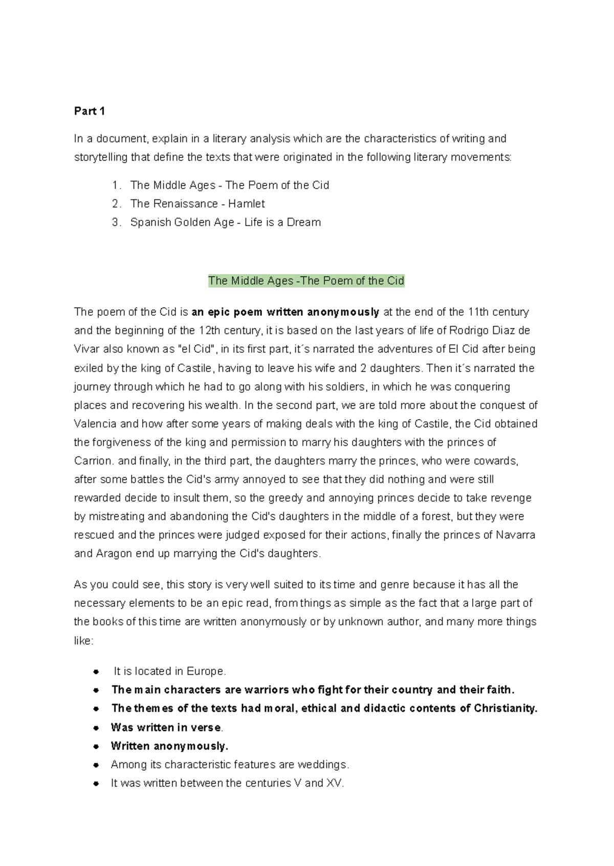 Act 2 great universal writers - Part 1 In a document, explain in a ...