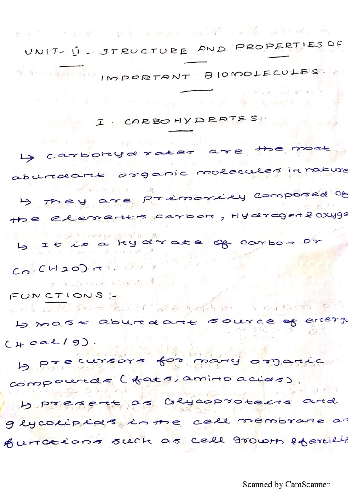 UNIT-2 Biochemistry - Food chemistry and nutrients - Studocu