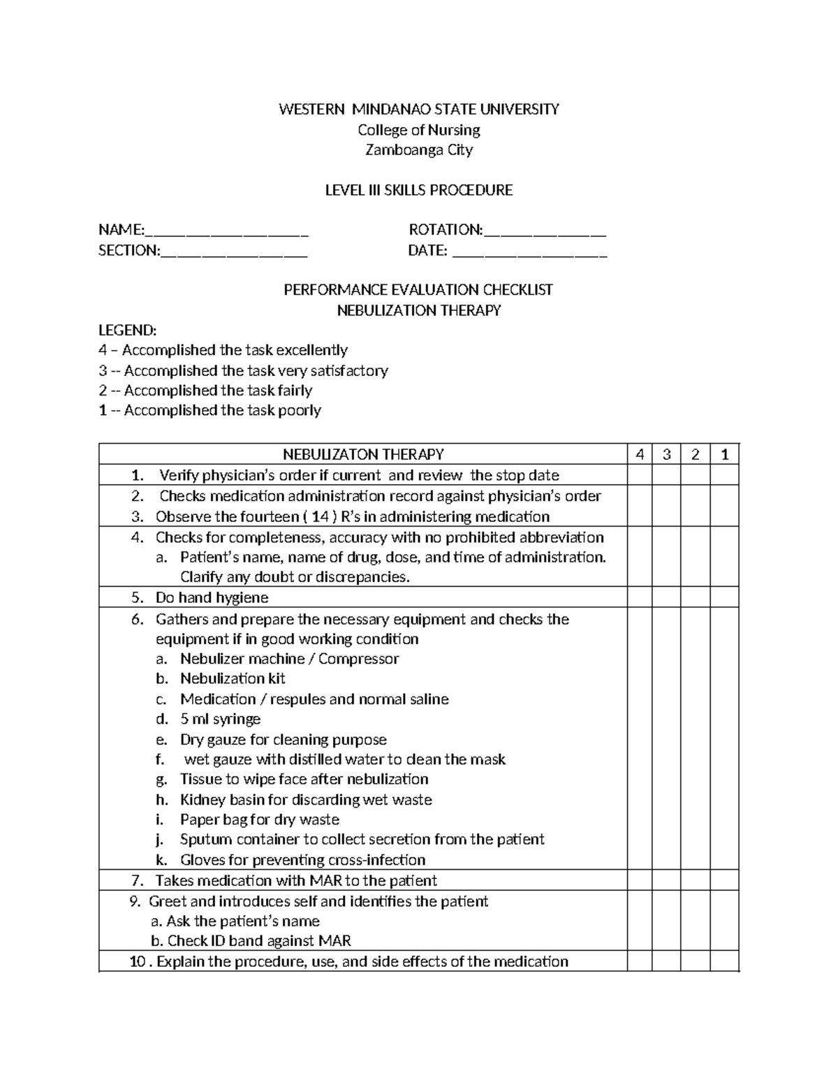 Nebulization-therapy - WESTERN MINDANAO STATE UNIVERSITY College of ...
