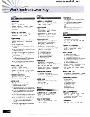 Summit 1a Workbook Answer Key - Note: In communicative exercises where ...