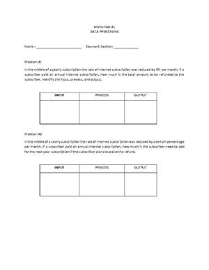 Work Sheet-2-Sequential - Worksheet # CONTROL STRUCTURES: Sequence Name