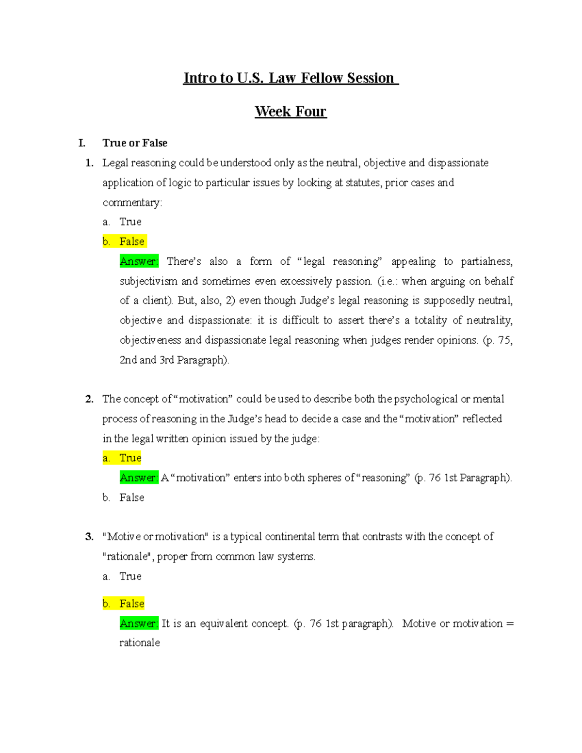 Intro to US Law - DFS - Week 4 - Intro to U. Law Fellow Session Week ...