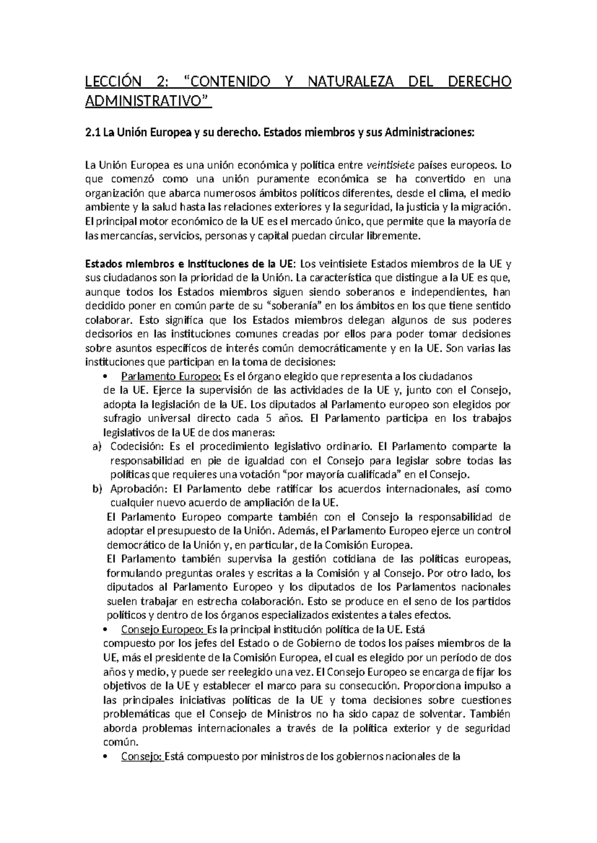 LeccióN 2 admin - dfd - LECCIÓN 2: “CONTENIDO Y NATURALEZA DEL DERECHO ADMINISTRATIVO” 2 La ...