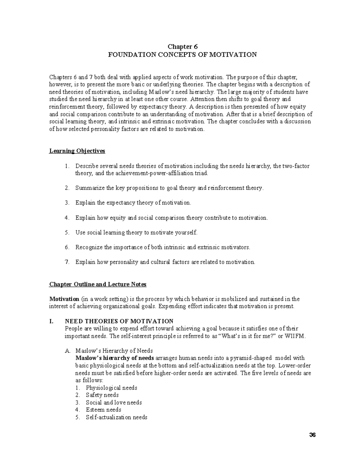 Dubrin IM Ch06 Student Copy - Chapter 6 FOUNDATION CONCEPTS OF ...