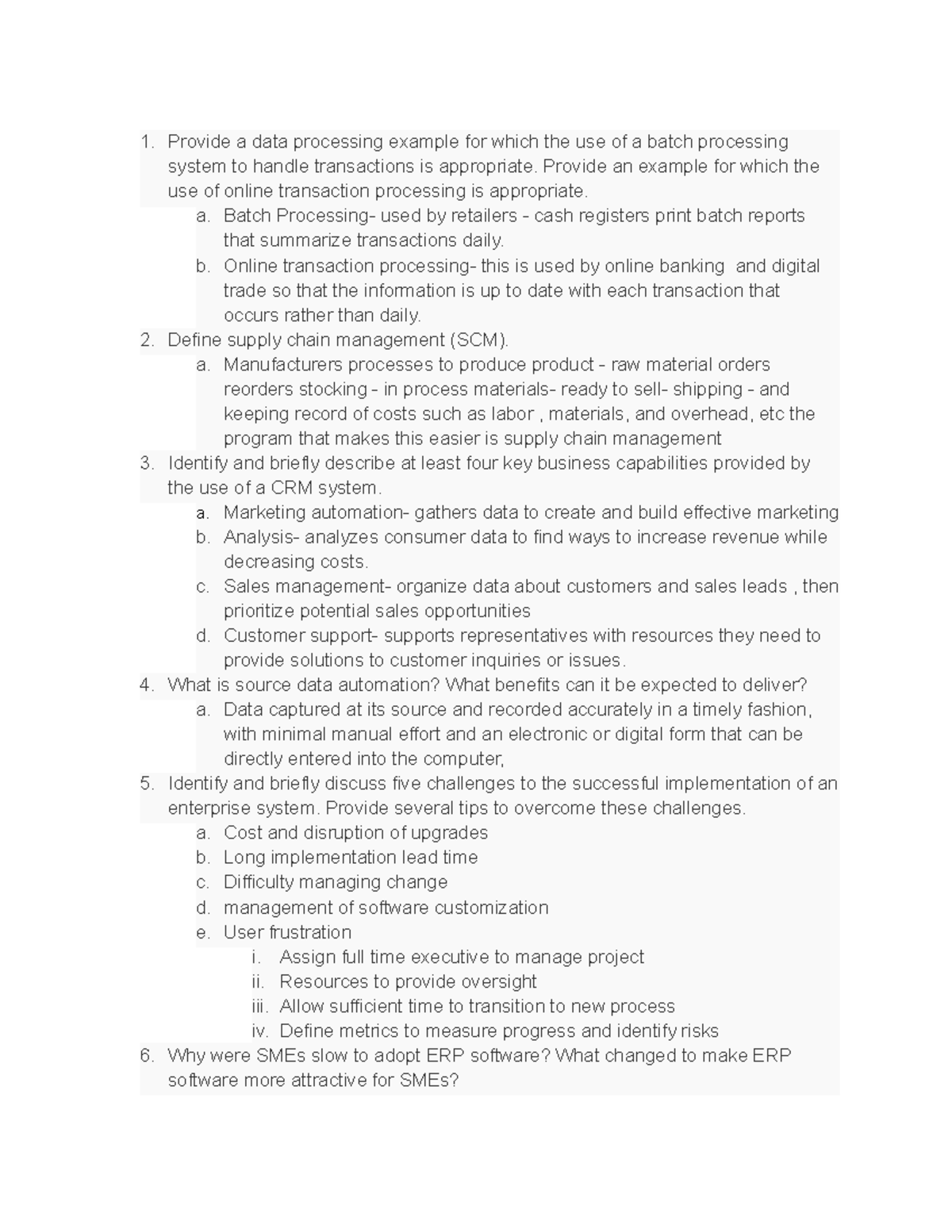 Module 10 Review - Provide a data processing example for which the use ...