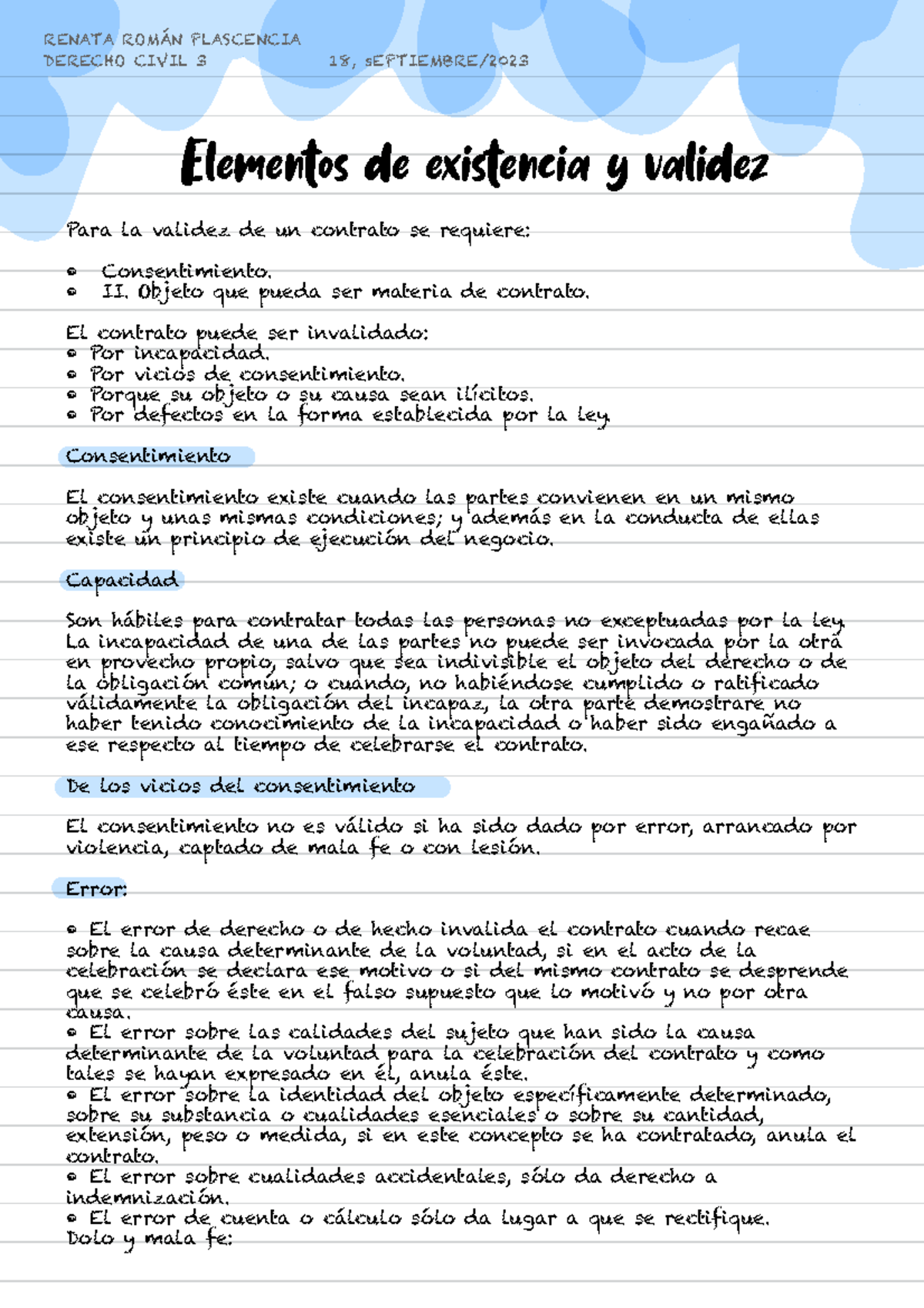 Fuentes de las Obligaciones Renata ROMÁN - Civil 3 - Para la validez de ...