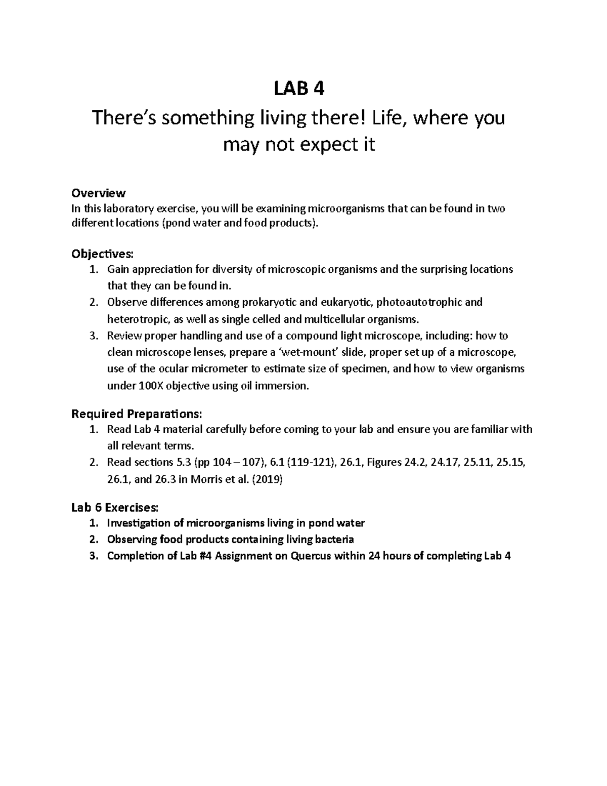 BIOA01 Lab 4 Microbiology F2022 - LAB 4 There’s something living there ...