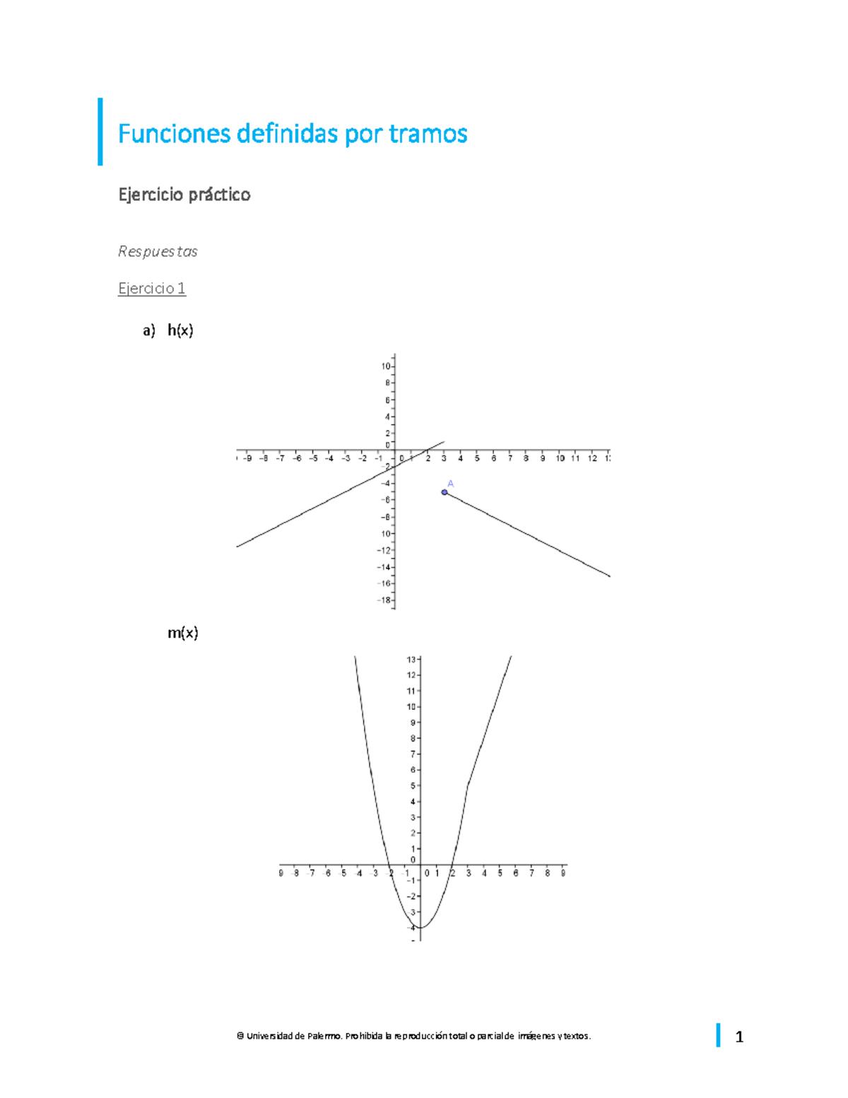 Funciones definidas por tramos - Ejercicio práctico - Respuestas ...