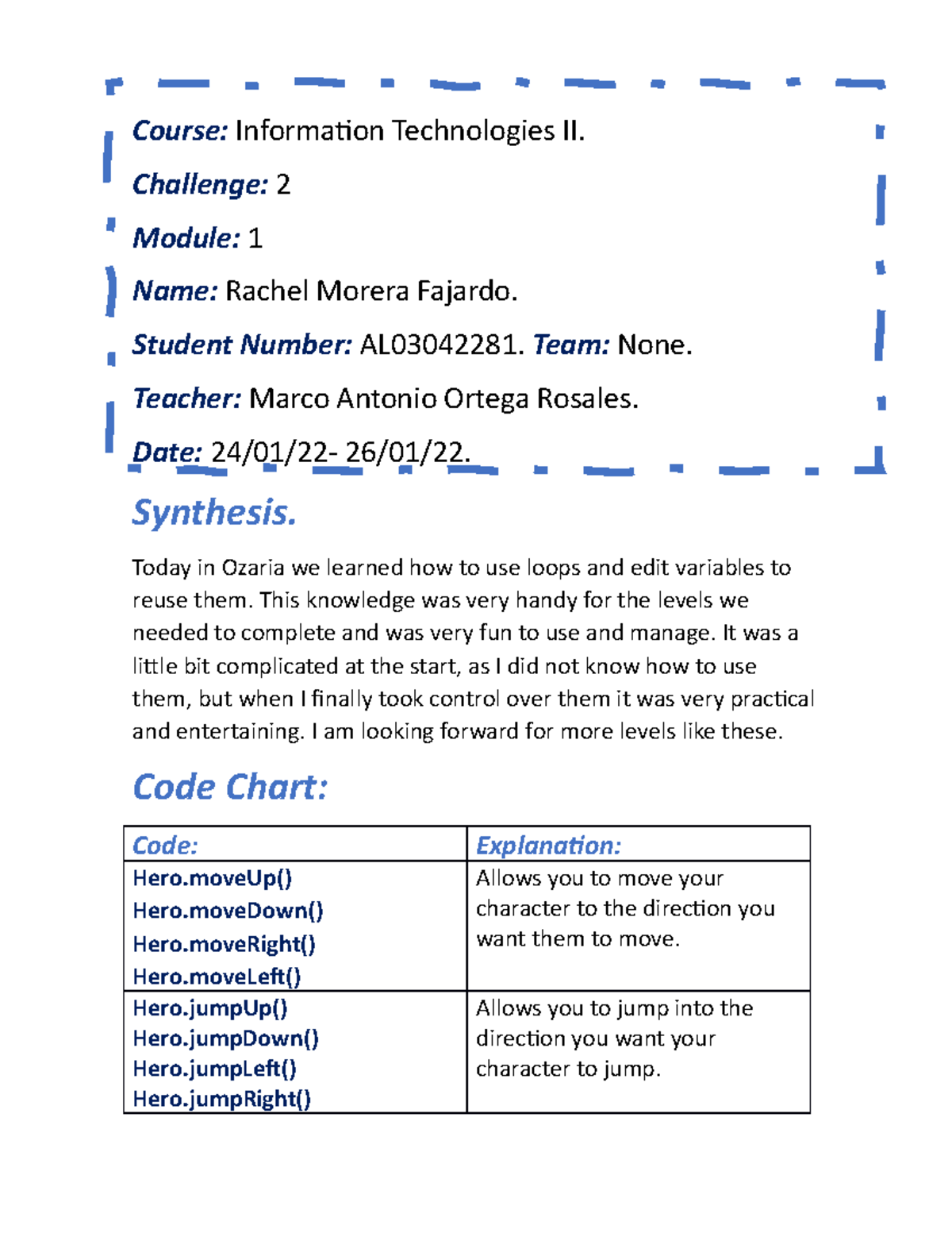 Challenge 2 - ok rtrt rt r - Course: Information Technologies II ...
