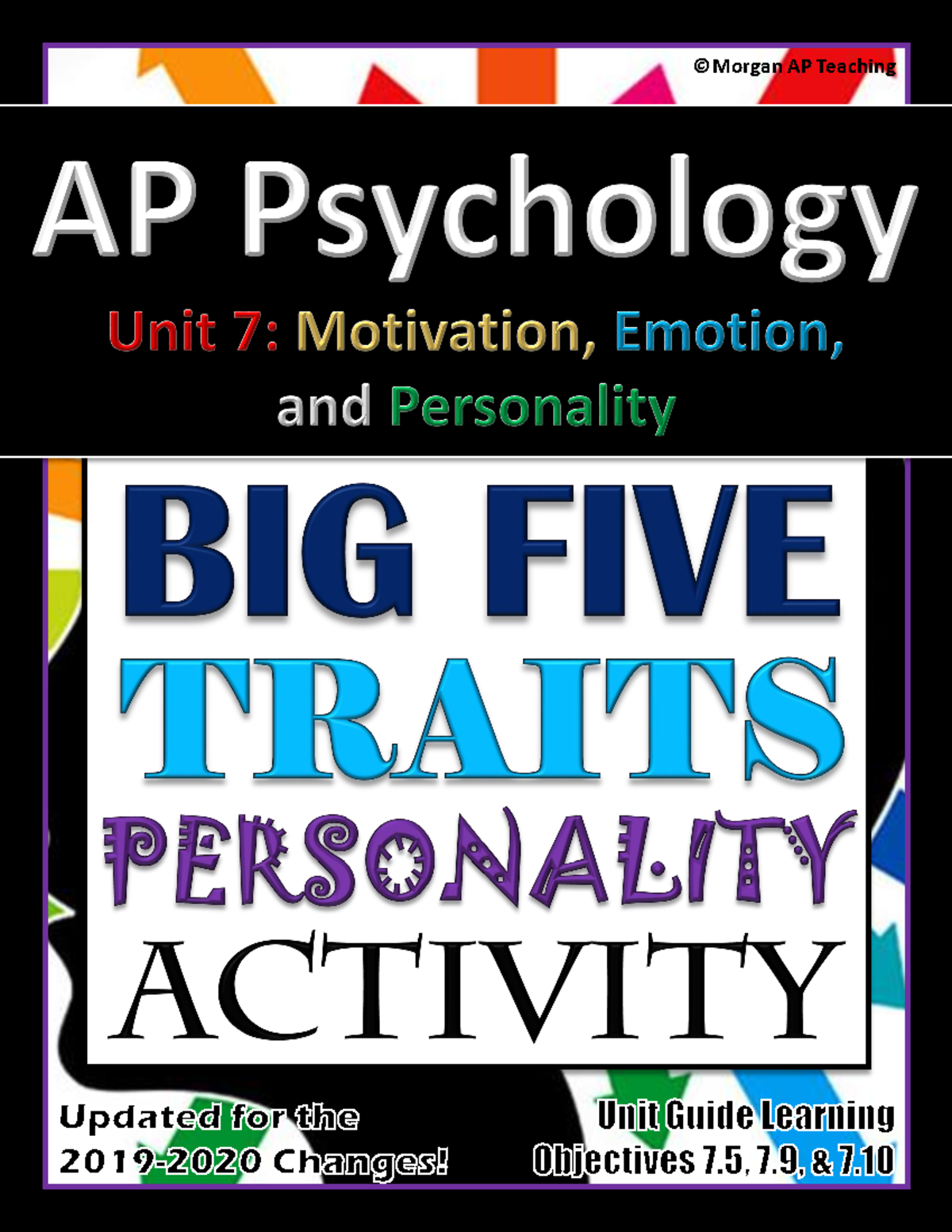 Big Five Traits Personality Activity Lesson APPsychology Unit 7-1 - How ...