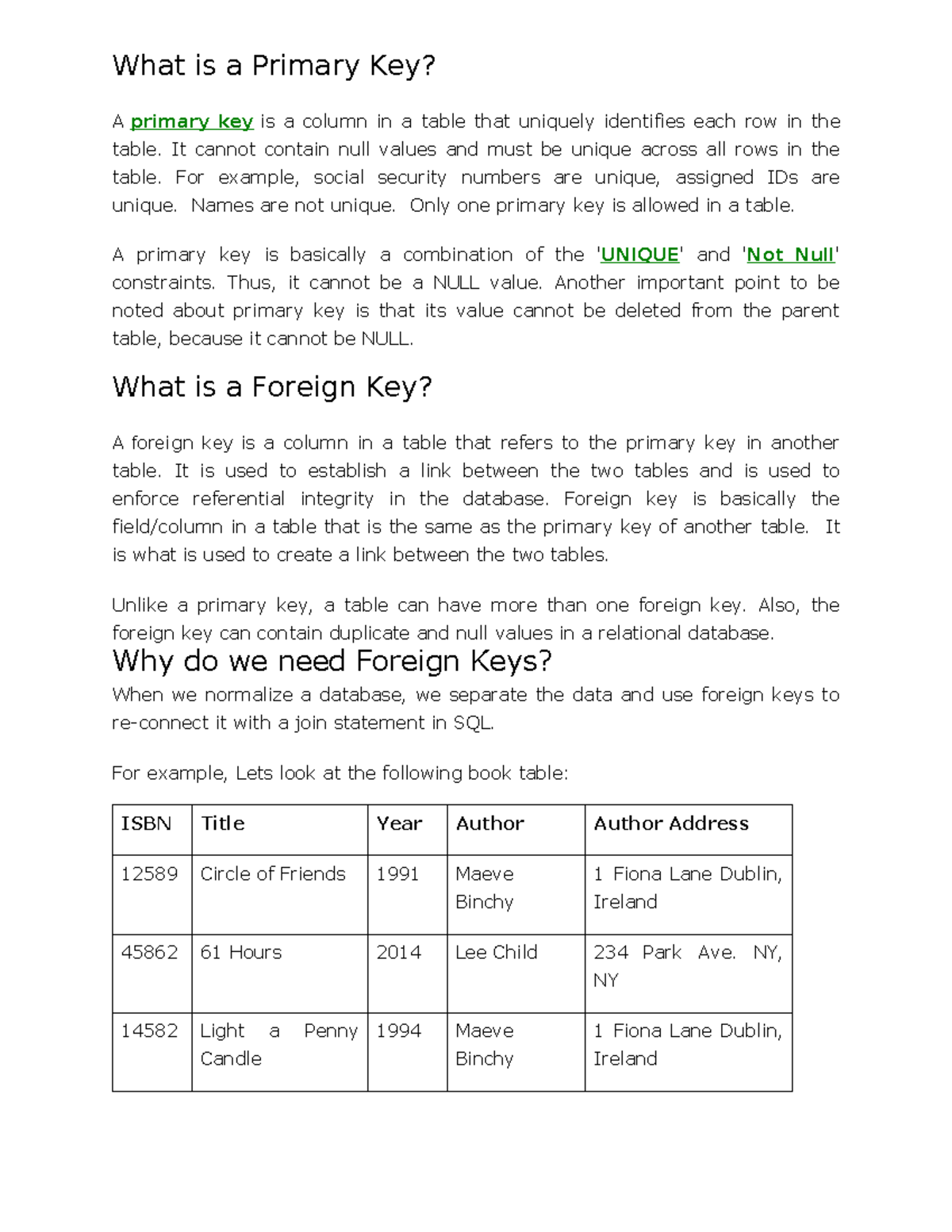 What is a Primary Key - D427 (Data Management Applications) - What is a ...